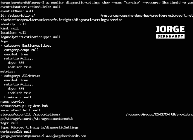 How to configure Azure Bastion diagnostic settings · Jorge Bernhardt