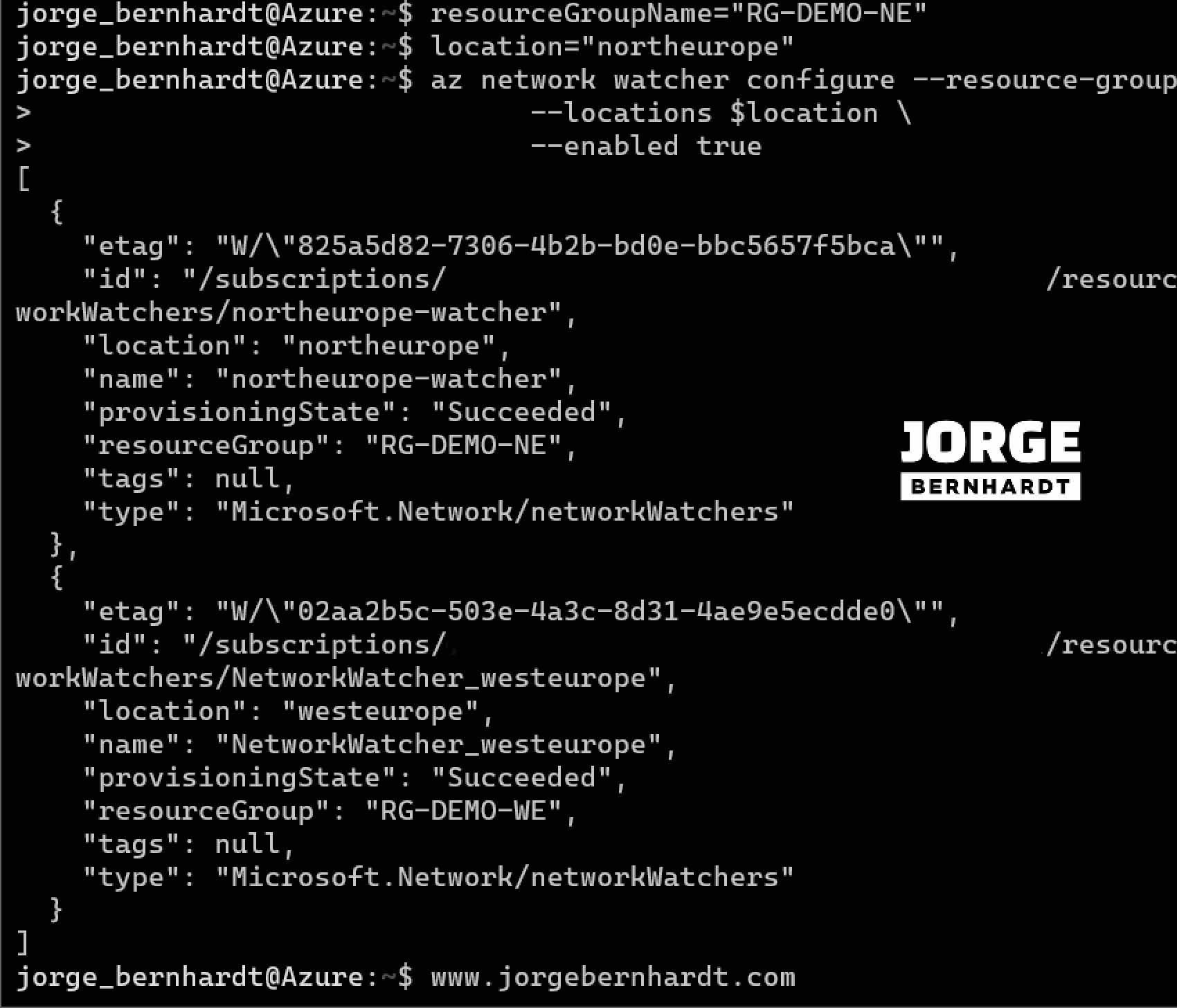 How to enable Azure Network Watcher for your region · Jorge Bernhardt
