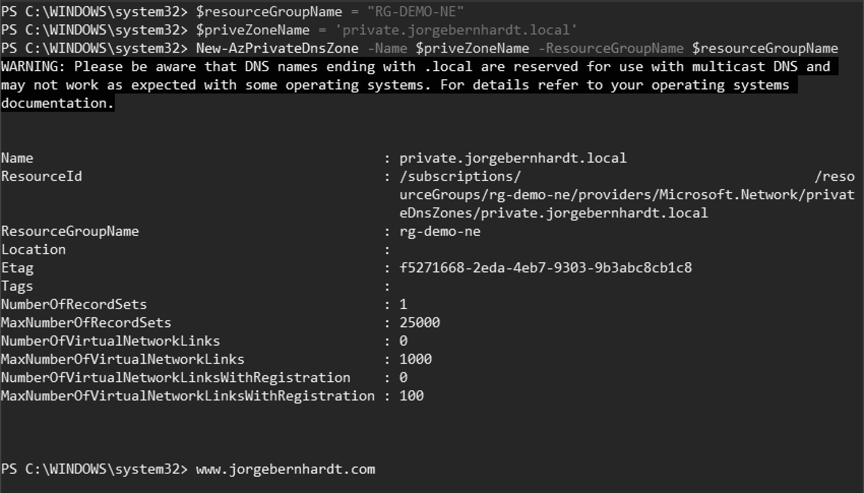 How to create an Azure Private DNS Zone · Jorge Bernhardt