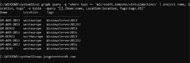 Run Azure Resource Graph queries using Azure CLI · Jorge Bernhardt