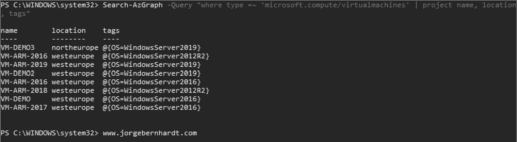 Run Azure Resource Graph Queries Using Azure Powershell · Jorge Bernhardt