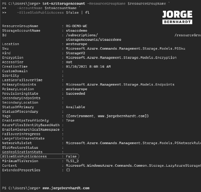 How to disable anonymous public access for an Azure storage account ...