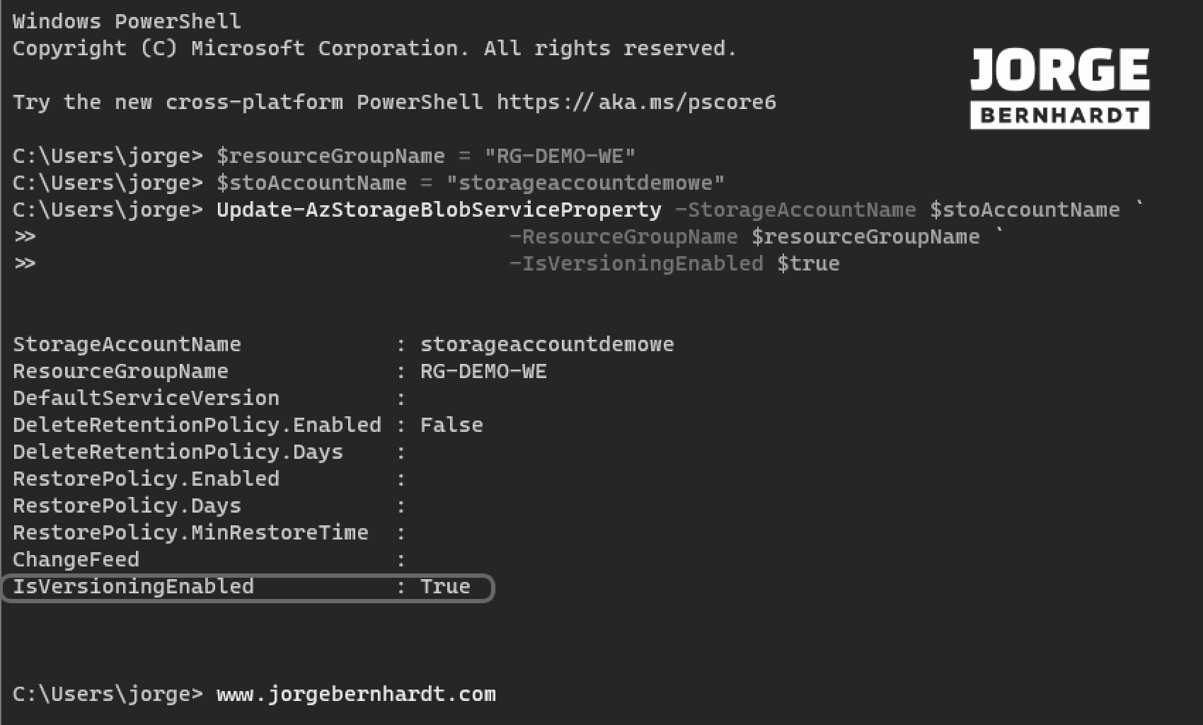 How To Enable Azure Blob Storage Versioning · Jorge Bernhardt