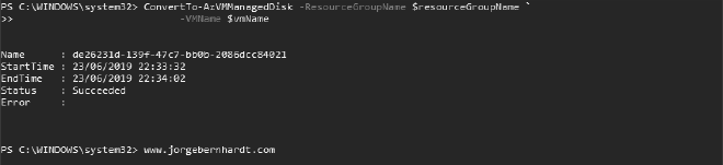 Convert Azure VMs to Managed Disks using PowerShell · Jorge Bernhardt Convert Azure VMs to Managed Disks using PowerShell · Jorge Bernhardt