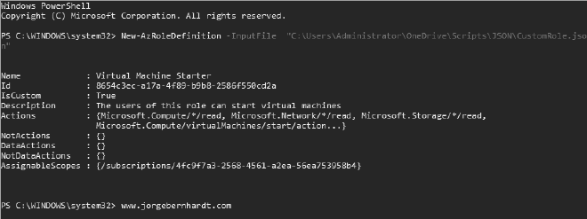 How to create and manage custom roles using Azure PowerShell · Jorge Bernhardt