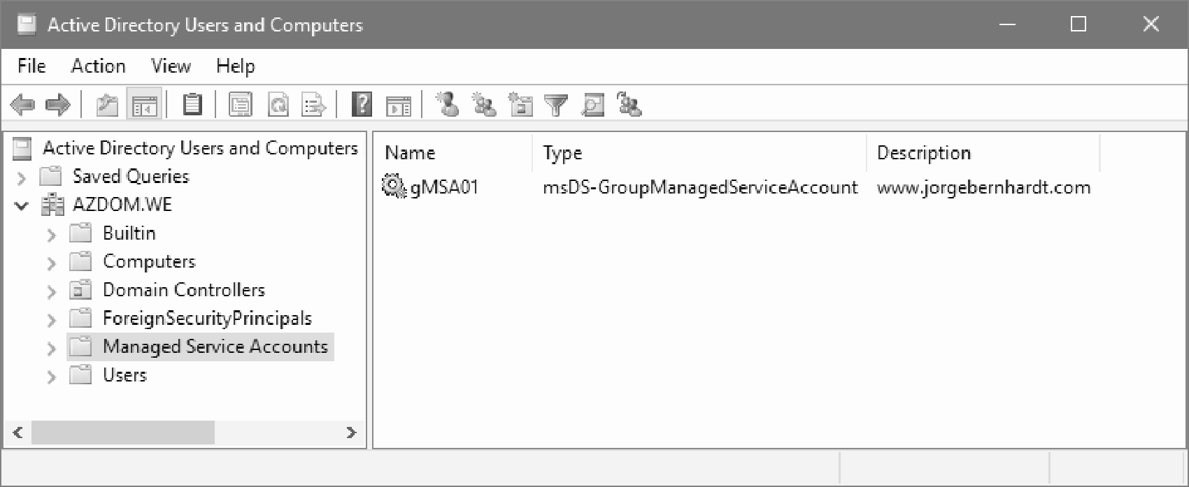 How to create a Group Managed Service Accounts (gMSA) · Jorge Bernhardt