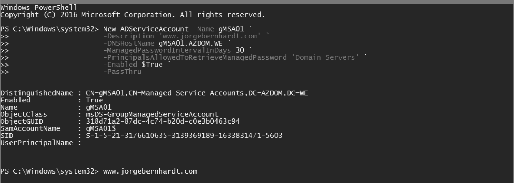 How to create a Group Managed Service Accounts (gMSA) · Jorge Bernhardt