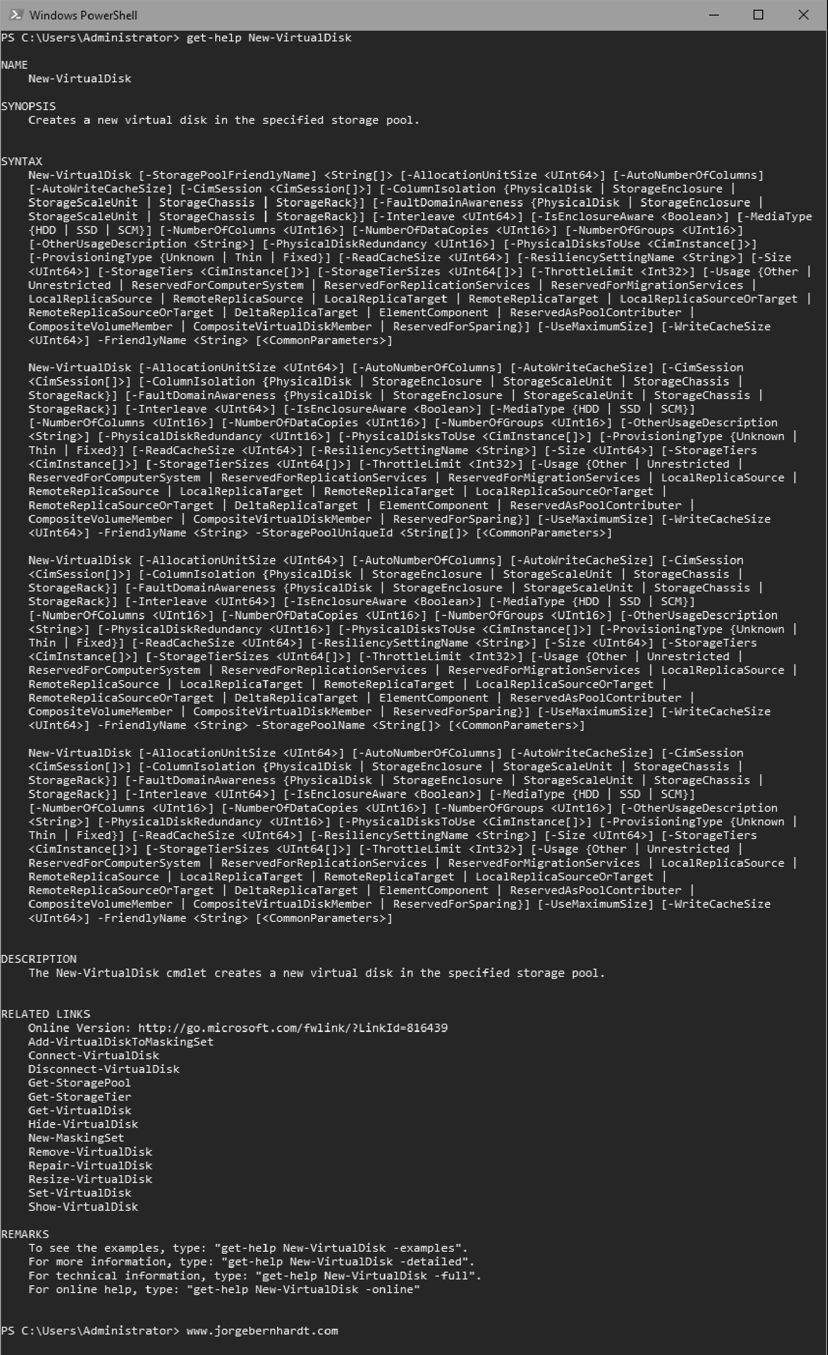 How To Create A Virtual Disk Using Powershell · Jorge Bernhardt 0536