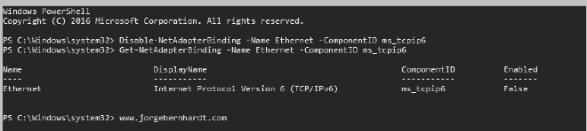 How to disable IPv6 on network adapter using PowerShell · Jorge Bernhardt