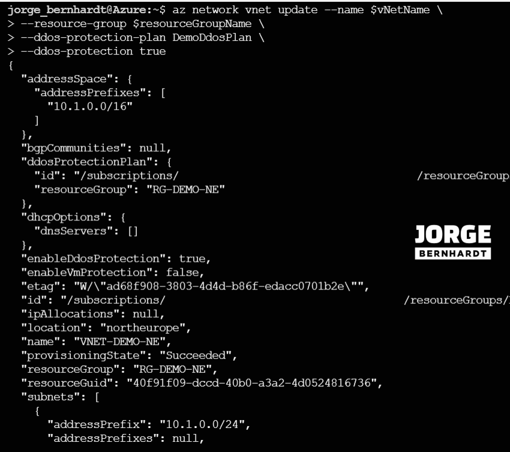 How to enable Azure DDoS Protection for an existing VNet · Jorge Bernhardt