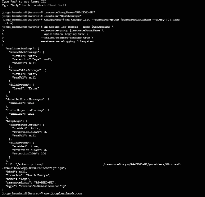 How To Enable Azure Web App Diagnostic Logs · Jorge Bernhardt