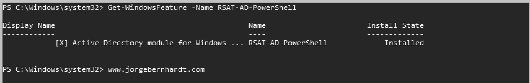 How to install the PowerShell Active Directory Module in Windows Server · Jorge Bernhardt