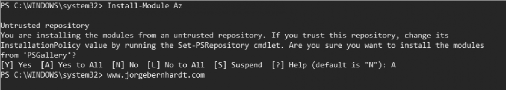 How to install the new Azure PowerShell "Az" Module · Jorge Bernhardt