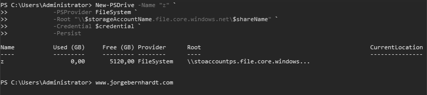 How to map a Network Drive to an Azure File Share · Jorge Bernhardt