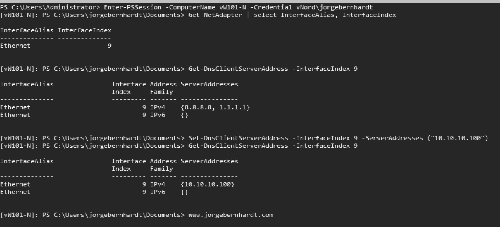 How to set primary and secondary DNS server addresses with PowerShell ...