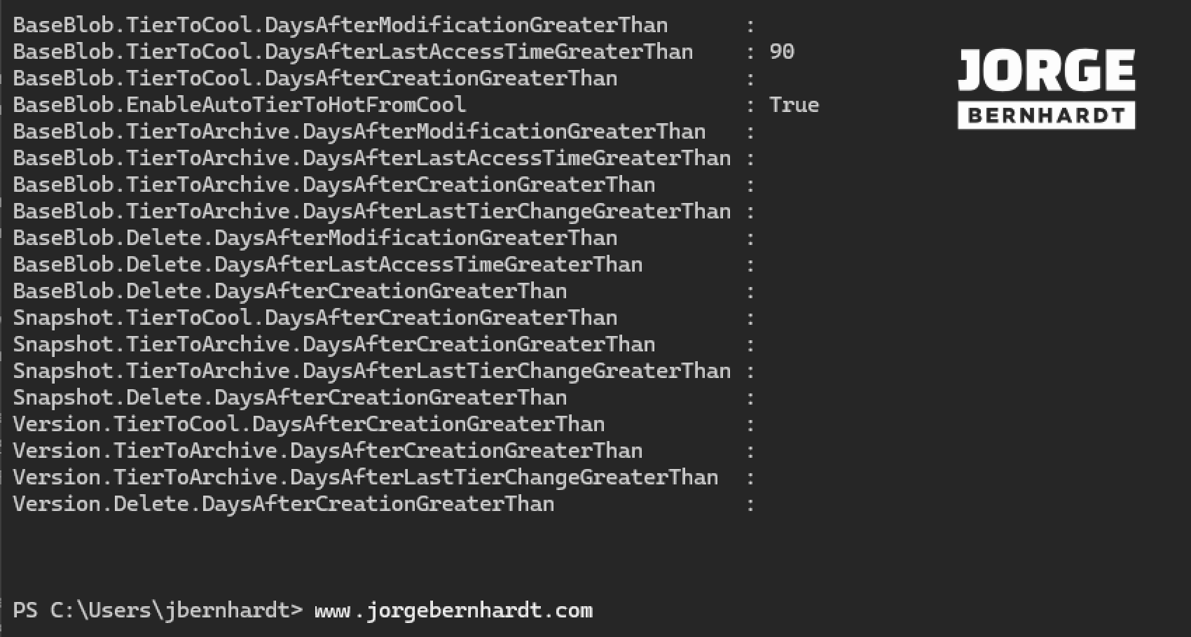 Setting Lifecycle Management Policy On Azure Storage Using Azure Powershell · Jorge Bernhardt
