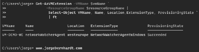 How to install the Network Watcher VM extension from the Command Line ...