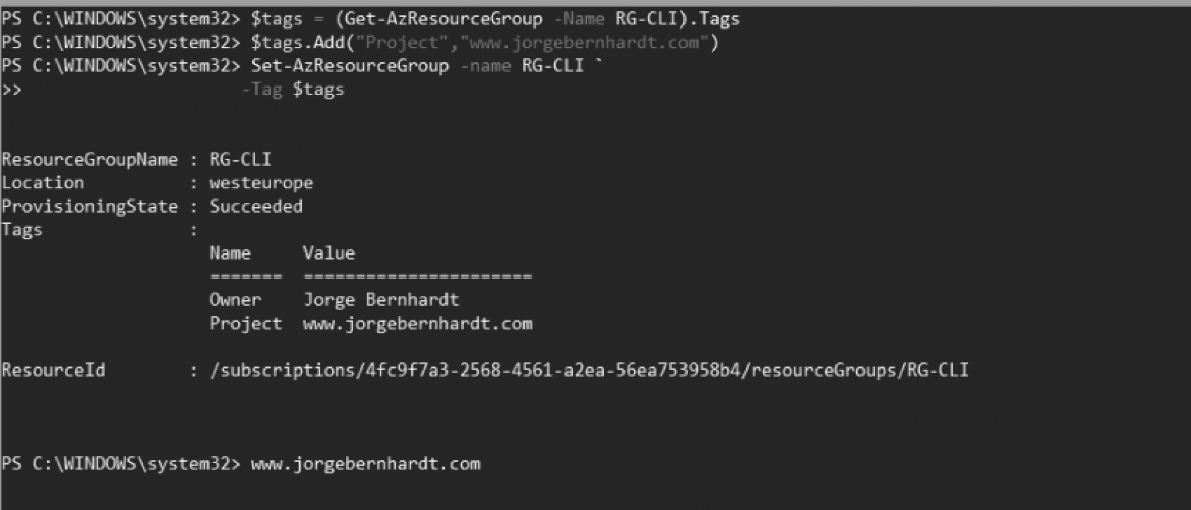 Tag Azure Resources using Az PowerShell cmdlets · Jorge Bernhardt