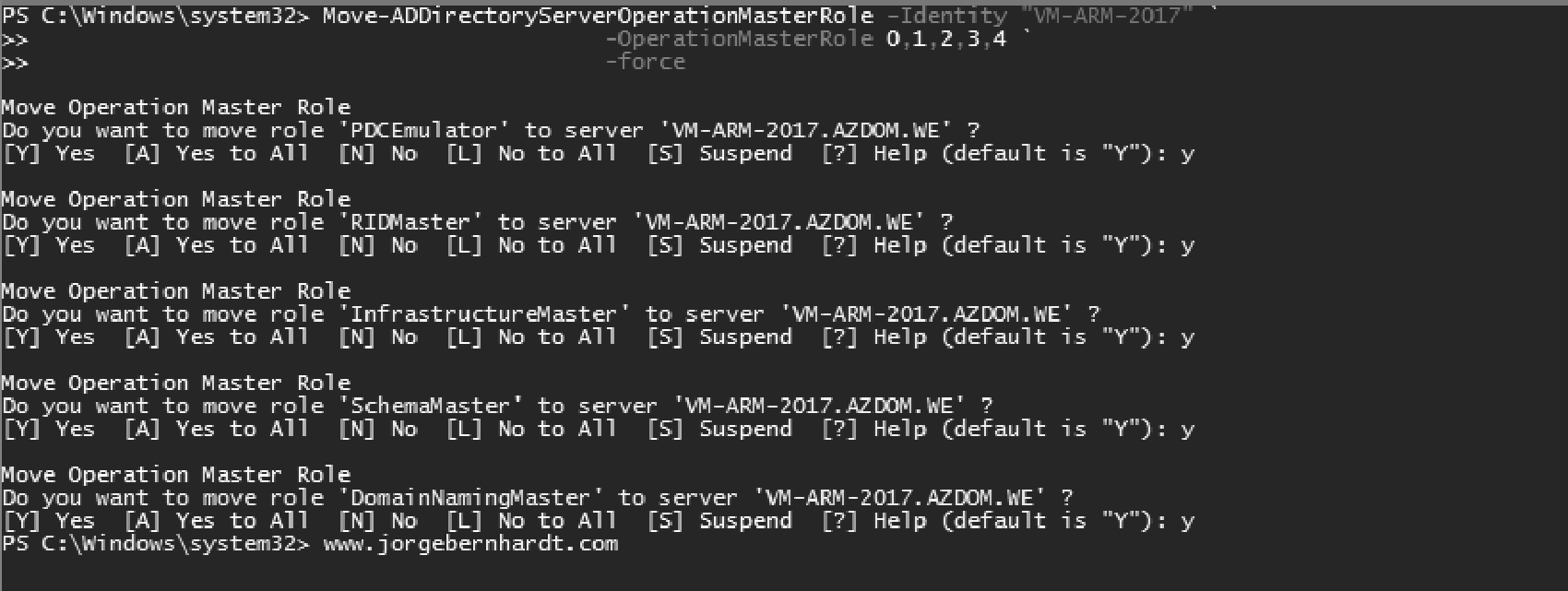 Transfer and Seize FSMO roles Using PowerShell · Jorge Bernhardt