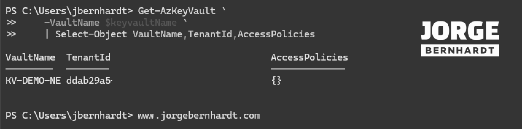How to update the tenant ID in an Azure key vault · Jorge Bernhardt
